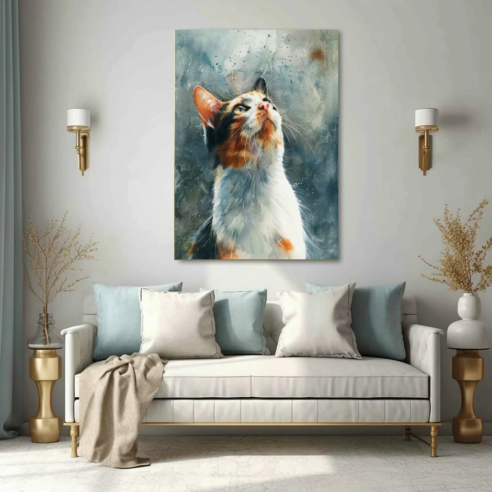 Картина на холсте 60*80 ,80*60 кошечка