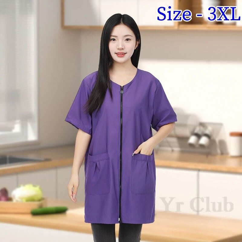 Кухонный маслостойкий фартук, женская водонепроницаемая рабочая одежда с короткими рукавами, одежда для ухода за домашними животными, униформа для парикмахерской, халат для парикмахера