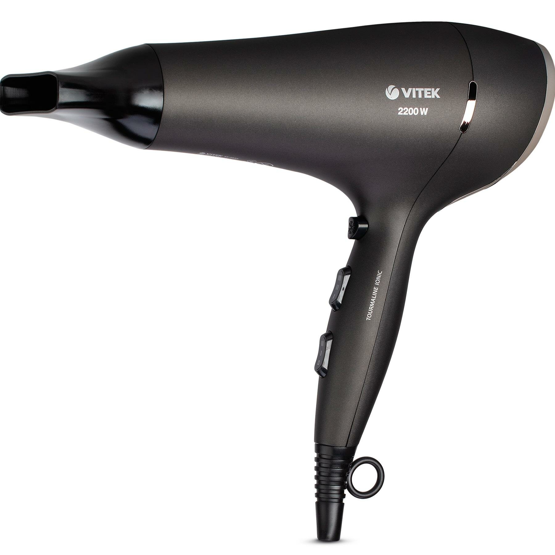 ФЕН для волос 2200ВТ 2 СК 3 темп РЕЖ турм ионизация концентр ХОЛ возд VITEK