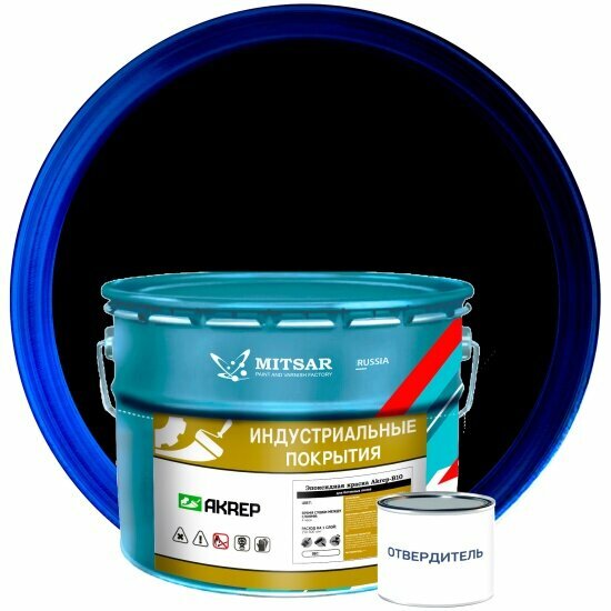Эпоксидная краска для бетонных полов Мицар AKREP-B10, 10 кг + 0,2 кг, черный