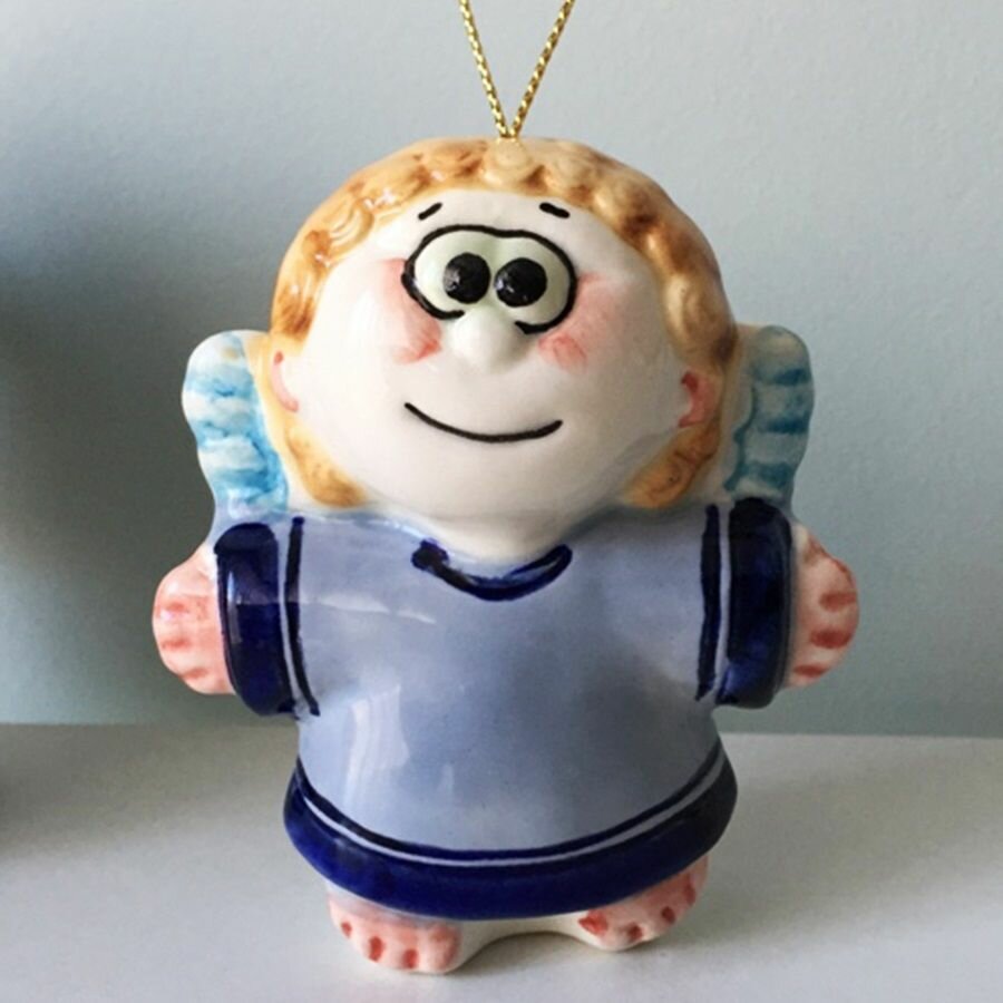Фаянсовая ёлочная игрушка Ангелок