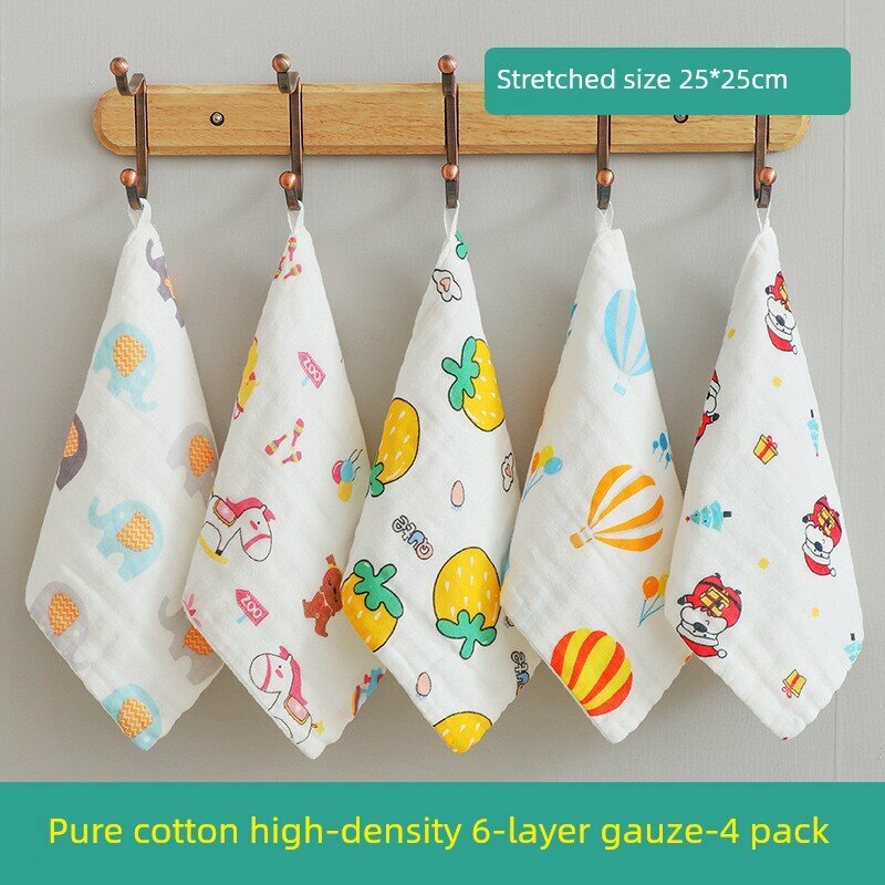 Детское полотенце из чистого хлопка, маленькое квадратное полотенце из марли для малышей, специально для мытья лица,