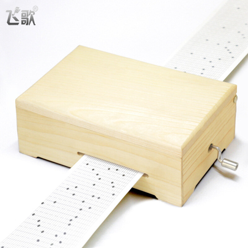 Музыкальная шкатулка Feige 15/30 тонов с ручным приводом и нотами, винтажная деревянная DIY шкатулка с восемью тонами, креативный подарок DIY