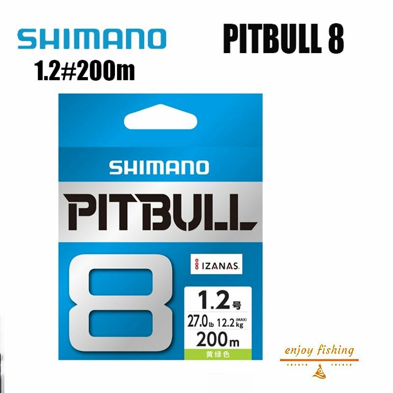 Shimano PITBULL 8 BRAID-1.2#-200M Green Леска Леска плетёный для рыбалки