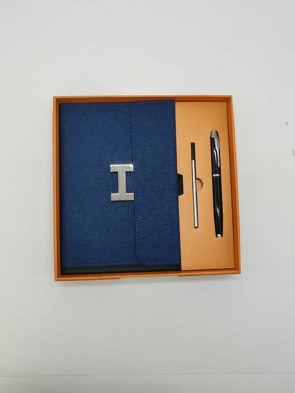 Блокнот подарочный А5 с ручкой Н-синий (7728-3-xd07)