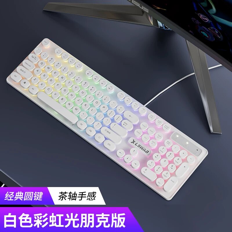 Механическая USB-проводная клавиатура для компьютера и ноутбука для мужчин и женщин, игровая, для киберспорта, офисная, специальная панк-стиль