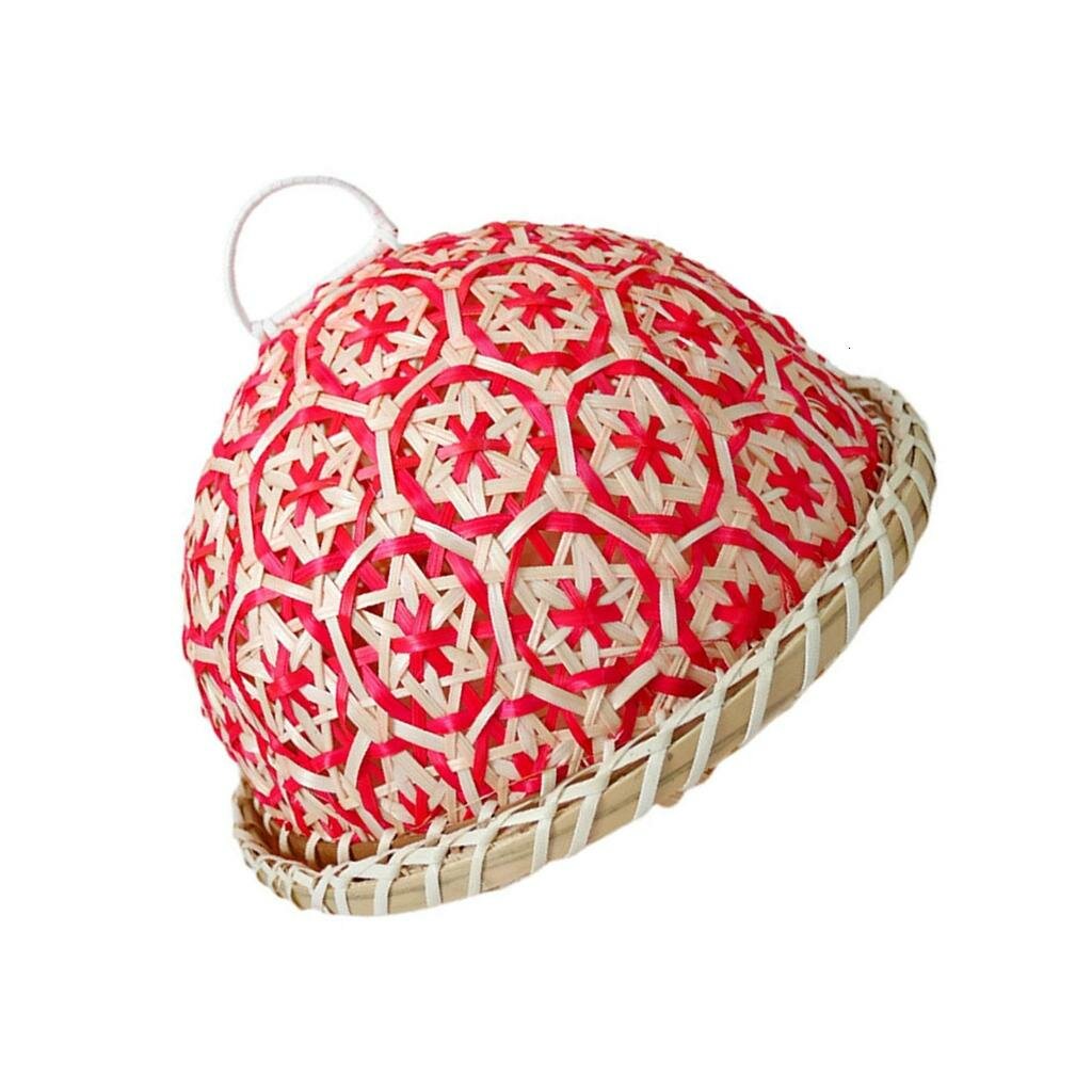 Ручная плетёная корзина из дерева и ротанга, красный