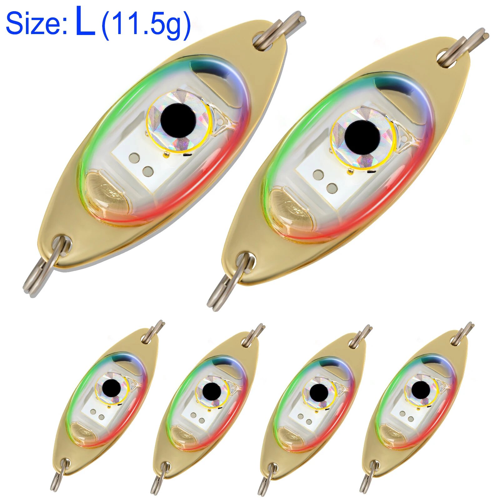 6 шт. рыболовных ложек LED, Цвет: 6pcs L