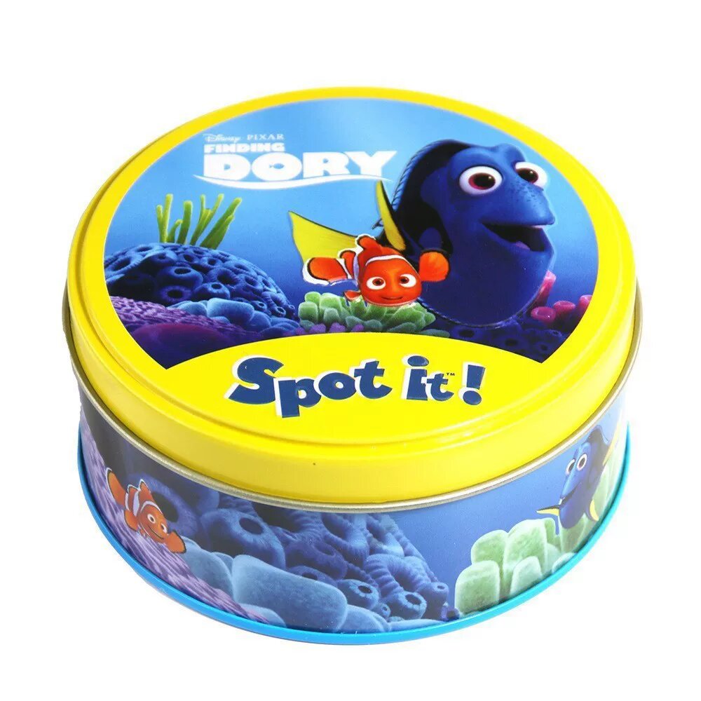 Игра Spot It! на английском языке в металлической коробке - Тема Найди Дори семейная интерактивная игра для детей