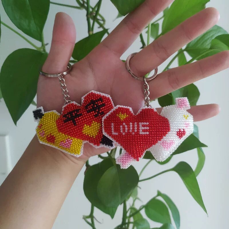 Новый набор для вышивания бисером и рукоделия: брелок-подвеска для пар, «Сердечная стрела», признание в любви, готовый