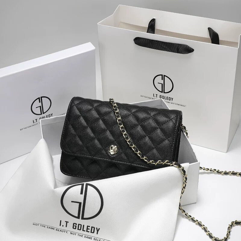 Сумка из натуральной кожи IT GDLEDY в стиле Chanel для женщин 2025 года, новая зимняя сумка через плечо, практичный подарок на день рождения