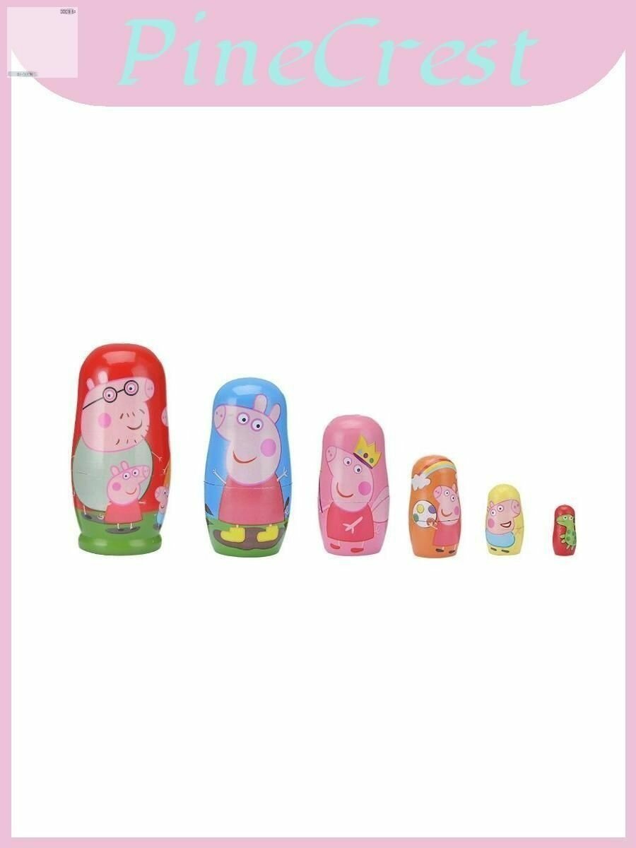 Набор милых русских матрешек с 6 слоями, с изображением Свинки Пеппы.