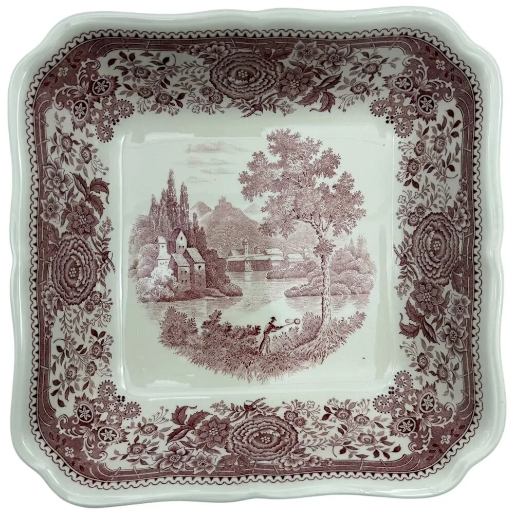 Салатник "Burgenland" (розовый), 22*22 см, фарфор, 1970-1980 гг, Villeroy & Boch, Германия