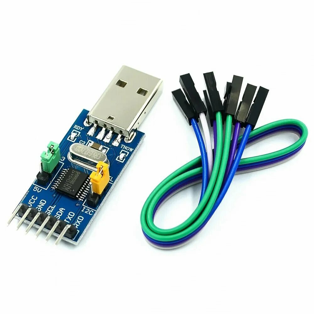 Модуль CH341T 2 в 1 3,3 В 5 В USB к I2C IIC UART USB к TTL однокристальный загрузчик последовательного порта
