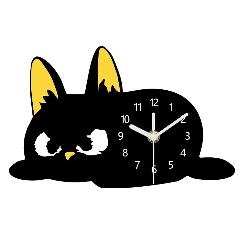 Милые и забавные настольные часы little black cat с отключением звука цифровых часов на столешнице настольные часы
