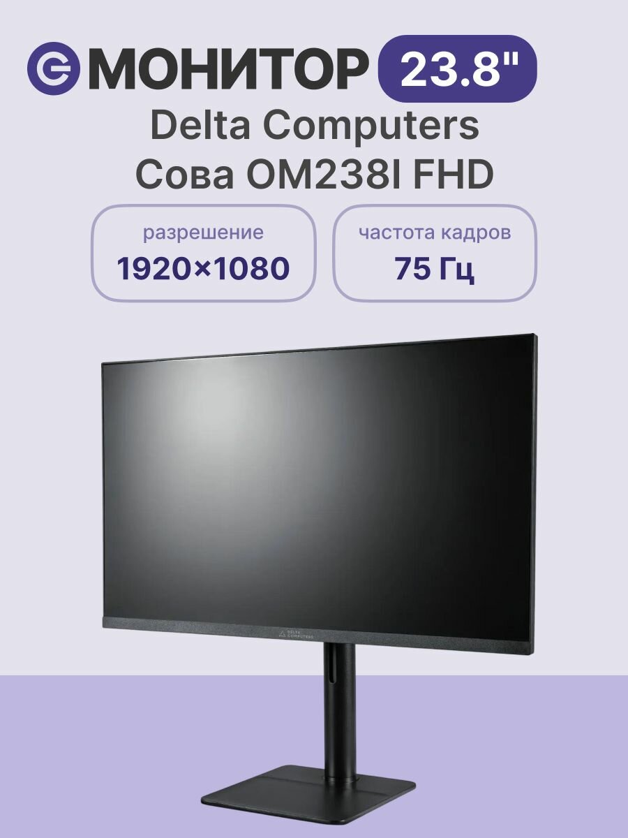 Монитор DELTA COMPUTERS Сова 23.8" (OM238I. FHD. AS.01. P2), официальная гарантия