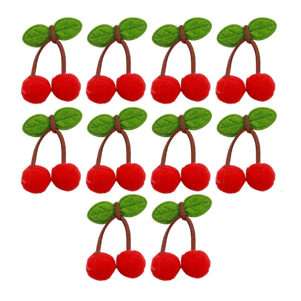 10шт Фруктовых Помпонов Тканевые шарики в форме фруктов Швейные Помпоны Для рукоделия Украшения костюмов Аксессуары для волос