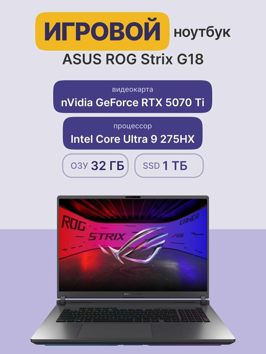 Ноутбук ASUS ROG Strix G18 G815LR-S9085 18" (90NR0LT1-M00390) Без ПО