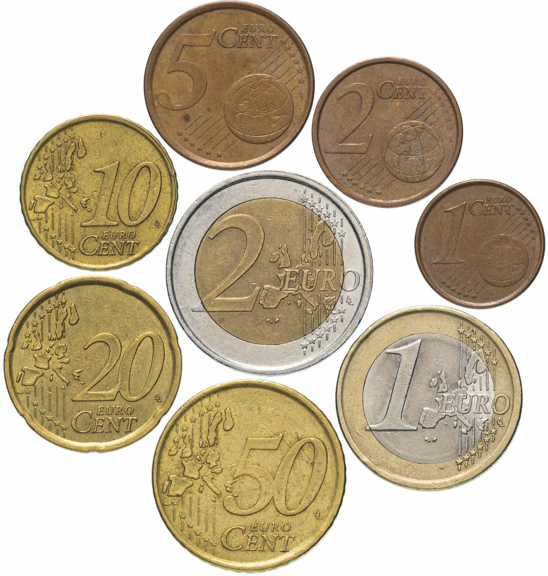 Испания полный годовой набор 2000 8 монет, из обращения, Биметалл, нордик, сталь с медным покрытием, в сохранности VF-XF