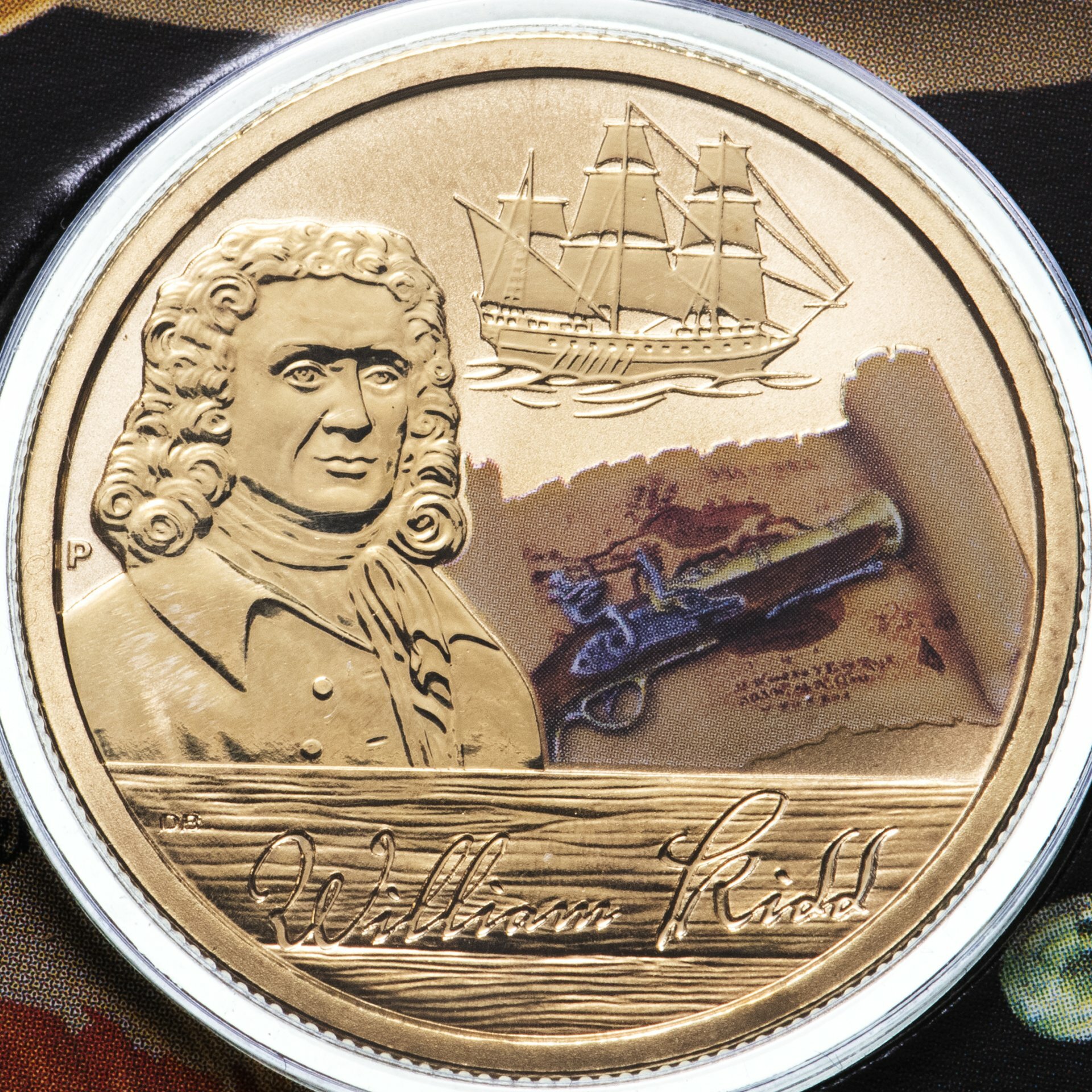 Тувалу 1 доллар 2011 "Пираты-Уильям Кидд", Алюминиевая бронза, в сохранности UNC