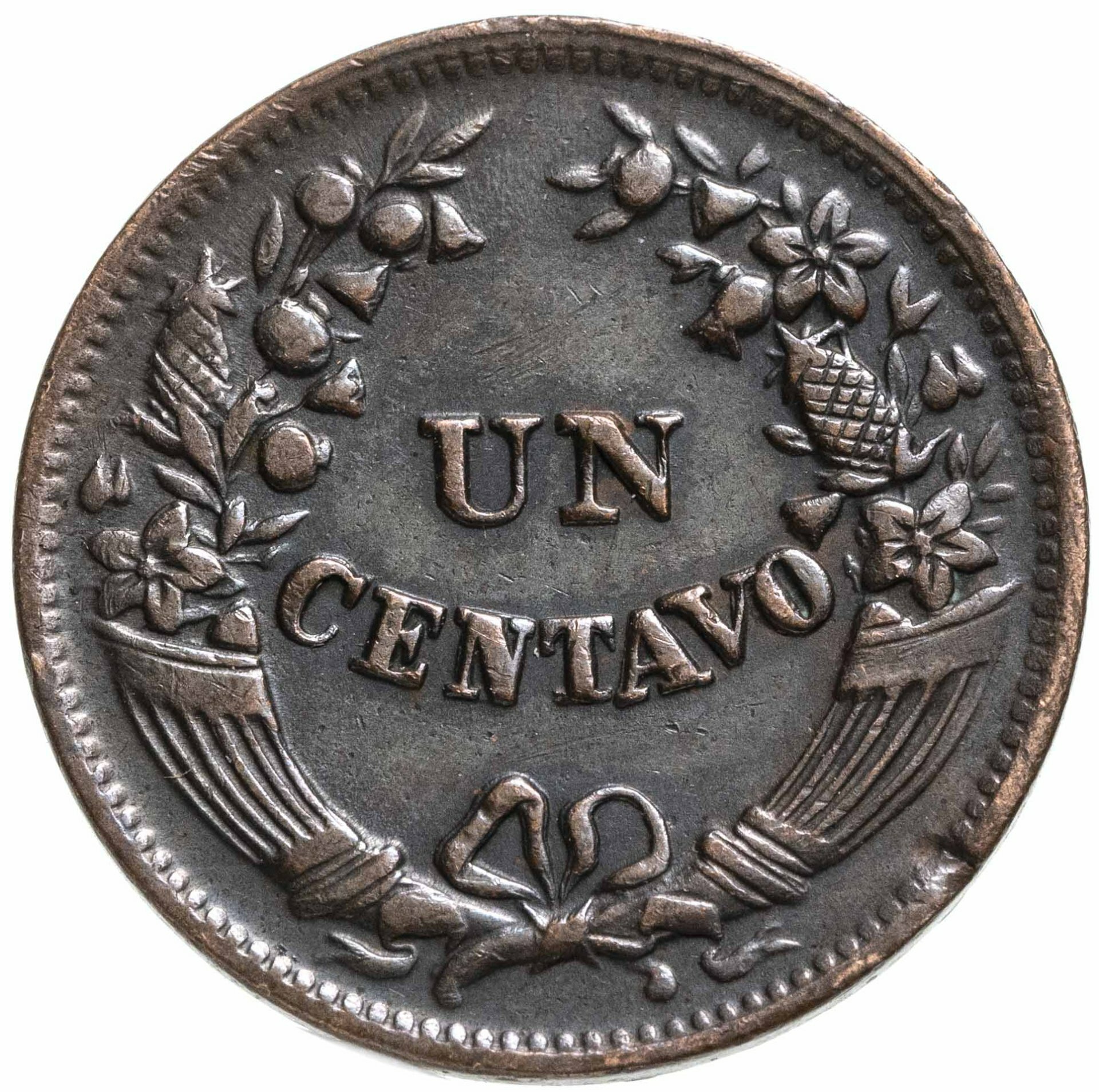Перу 1 сентаво centavo 1946, Бронза, в сохранности XF