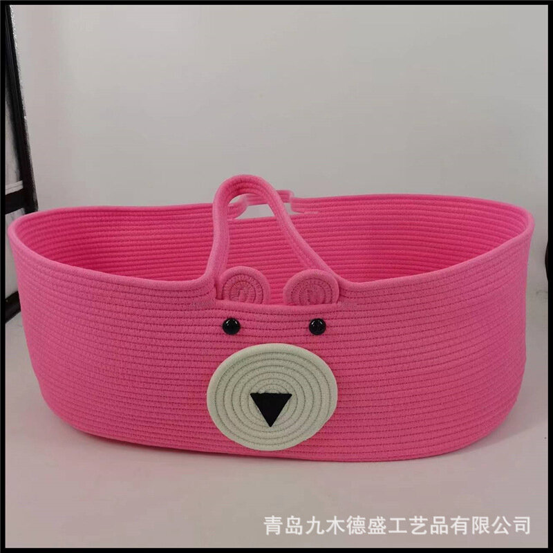 Хлопковая веревочная корзина для младенцев, портативная ручная колыбель, корзина для новорожденных, спальное место для младенцев