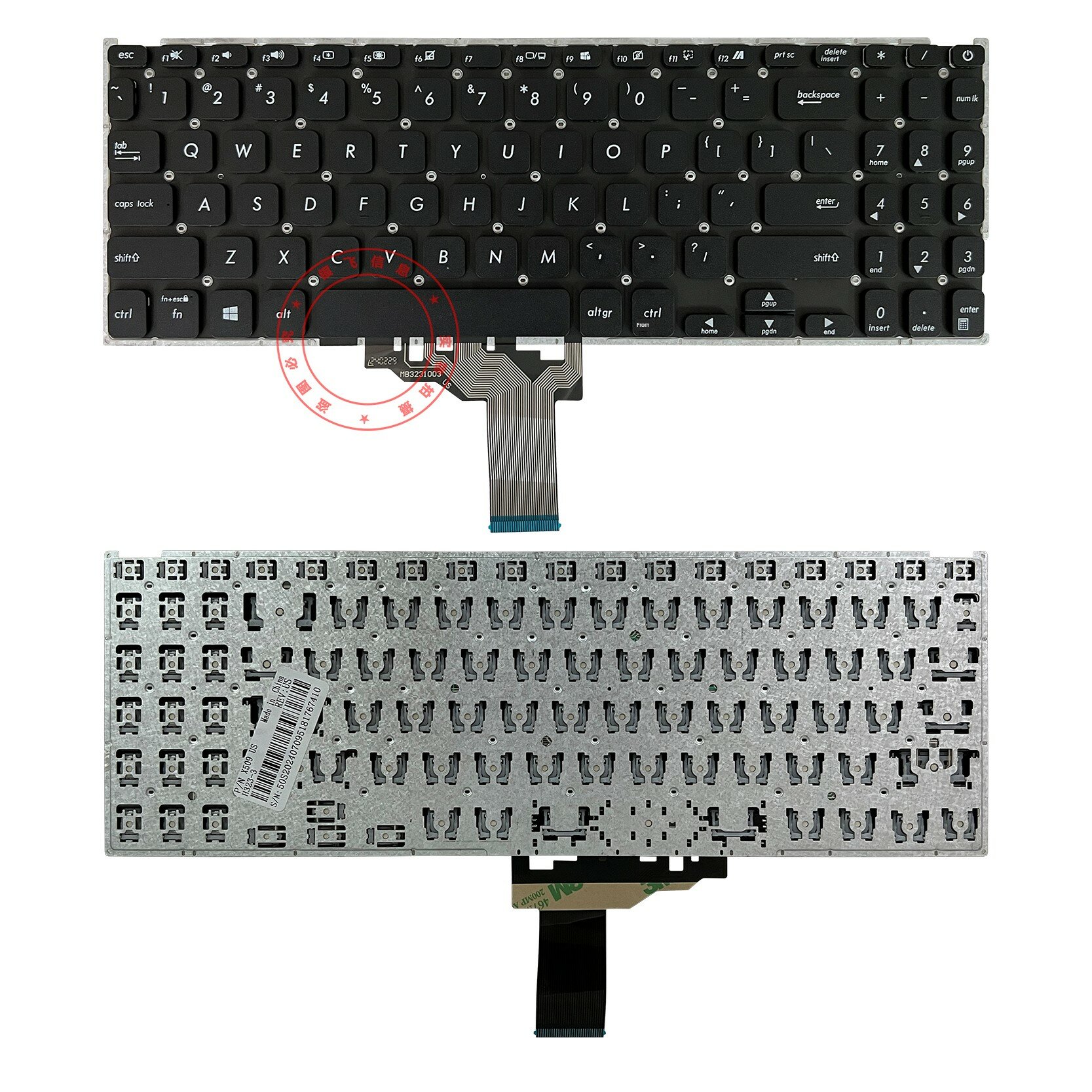 Клавиатура для ноутбука Asus FL8850D M515 V5200E V5200F V5200J X515JA, черная, без подсветки