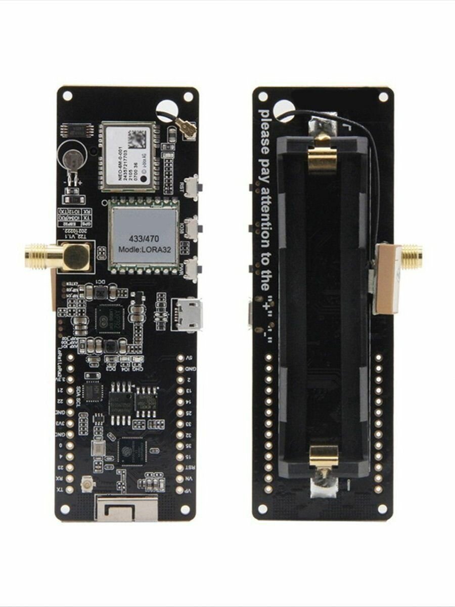 Эксклюзивная плата разработки TTGO TBeam V1.2 с ESP32 и LoRa 868 МГц