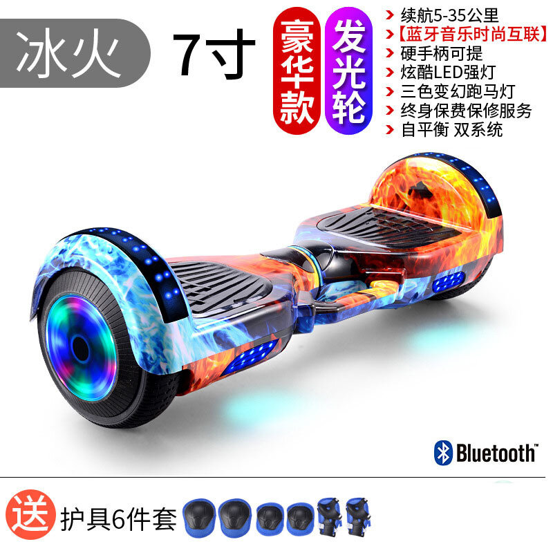 Электрический самобалансирующийся скейтборд для взрослых 10inch года, умный электрический балансировочный скейтборд с ручкой для детей 7-12 лет