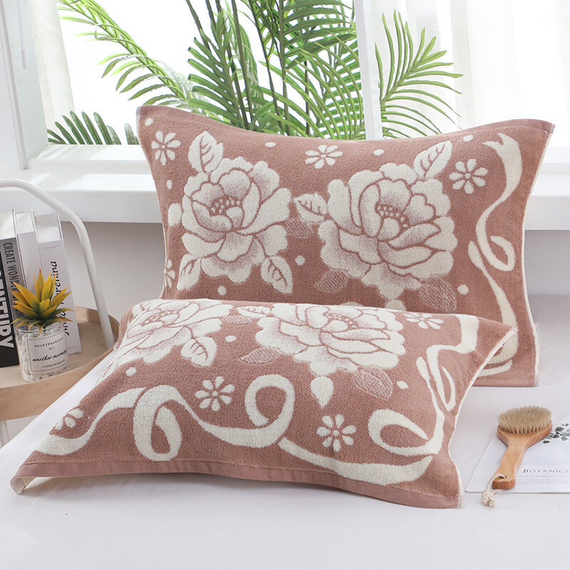 Набор подушек и полотенец из чистого хлопка, утолщенные и увеличенные, для взрослых, свадебные, полностью хлопковые, старинные махровые полотенца для дома, впитывающие пот