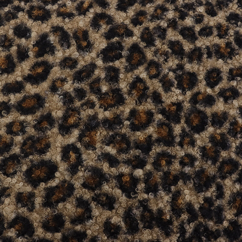 2025 Классическая овечья круглая нейлоновая ткань с леопардовым принтом, вьющаяся флисовая ткань, односторонний круглый принт, бархатная ткань для одежды, подушка, ткань для женской одежды