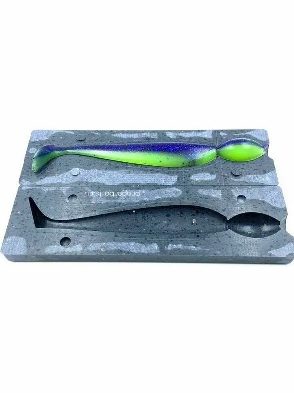 Форма для литья рыболовных силиконовых приманок Zander Shad 4.72", 120mm 1место, камень