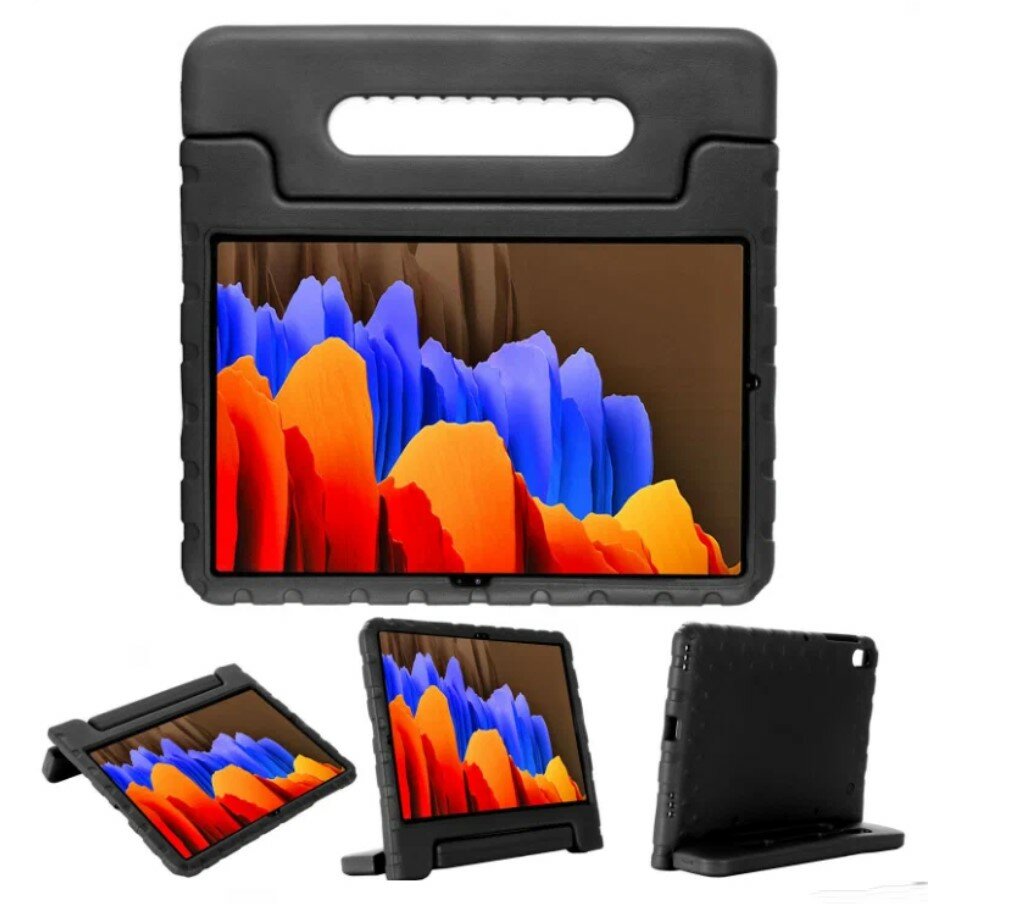 Чехол-бампер MyPads для Lenovo Tab K10 TB-X6C6F 10.3, с держателем для руки и подставкой, черный