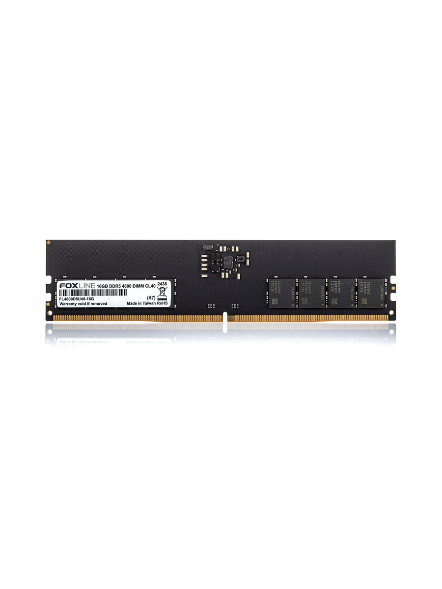 Память FOXLINE DDR5 DIMM 16Gb (PC38400, 4800MHz, CL46, 1.1V) (FL4800D5U40-16G)