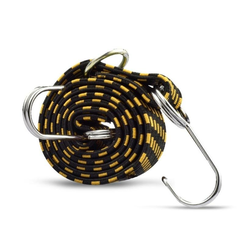 Эластичные крепёжные тросы для мотоцикла, велосипеда и снаряжения, 1 метр черный желтый