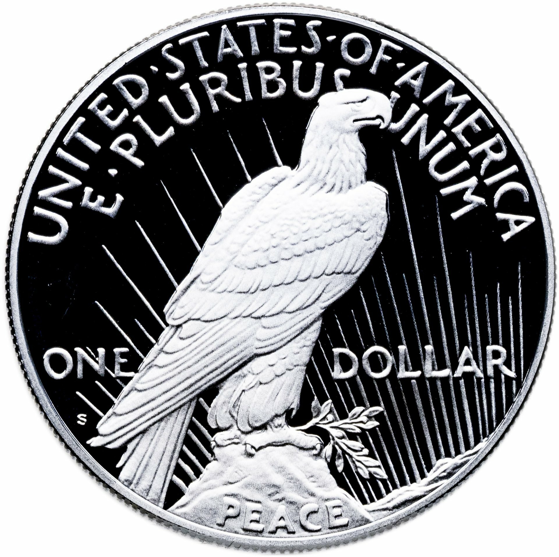 США 1 доллар 2023 S "Peace dollar мирный доллар" в футляре с сертификатом, Серебро 999, в сохранности Proof