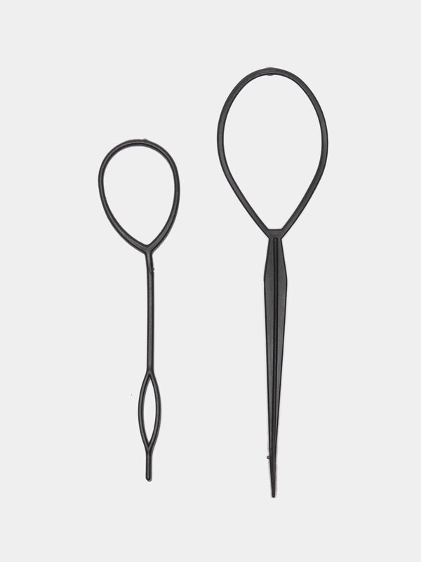 Аксессуар для создания причёски "Петелька", набор 2 шт, 14, 18 см, чёрный