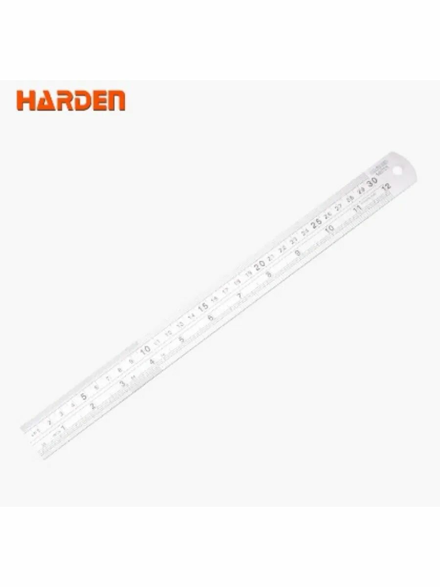 Металлическая линейка Harden_580703, нержавеющая сталь, 30 см