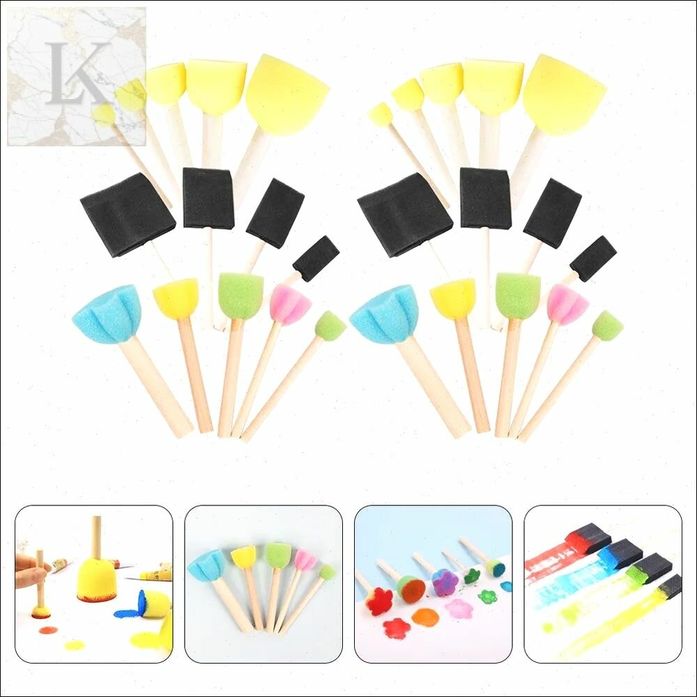 28 Штук Спонжей для Картины, Из Пены, Для Художественного Обучения Детей