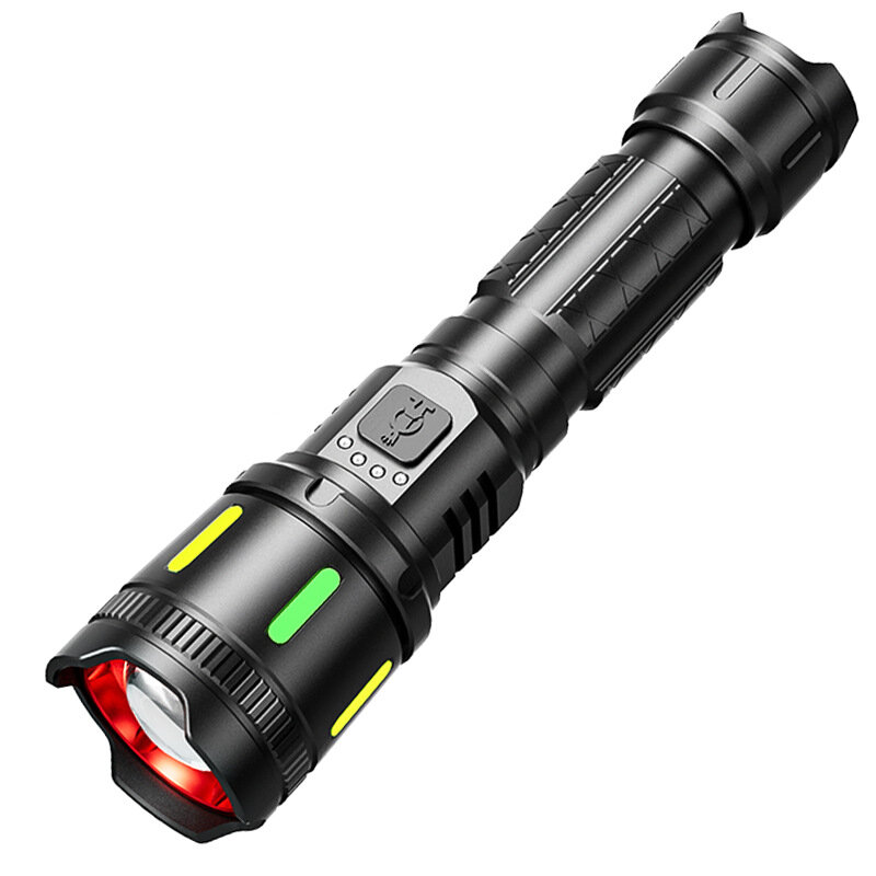 Новый трансграничный фонарик Jingzhong Shield JZ12 с сильным светом, перезаряжаемый уличный фонарик с дальним зумом,