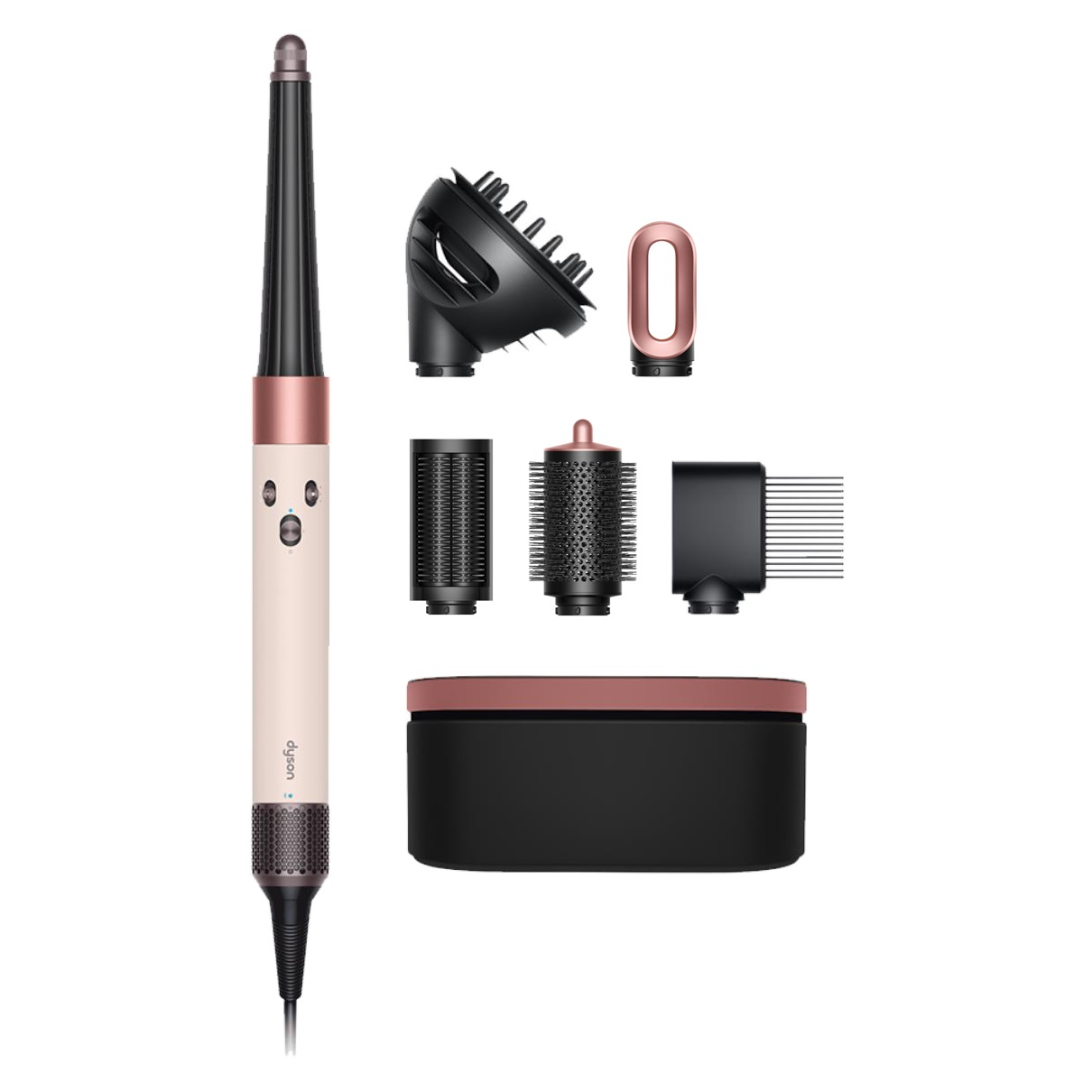 Стайлер Dyson HS08 Airwrap iD Long Barrel Ceramic Pink/Rose Gold (тип вилки IN/CN, переходник в подарок; straight+wavy)