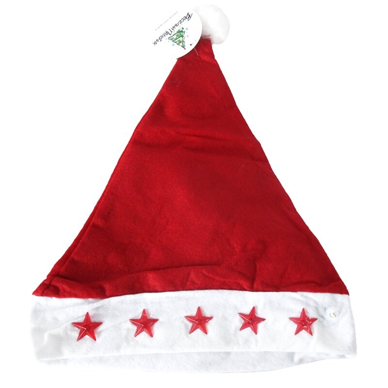 Новогодний колпак Веселый праздник со звездочками, красный