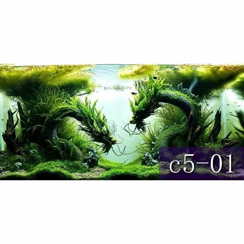 Фон для аквариума Декорации обои, водный травяной дракон 40x60см