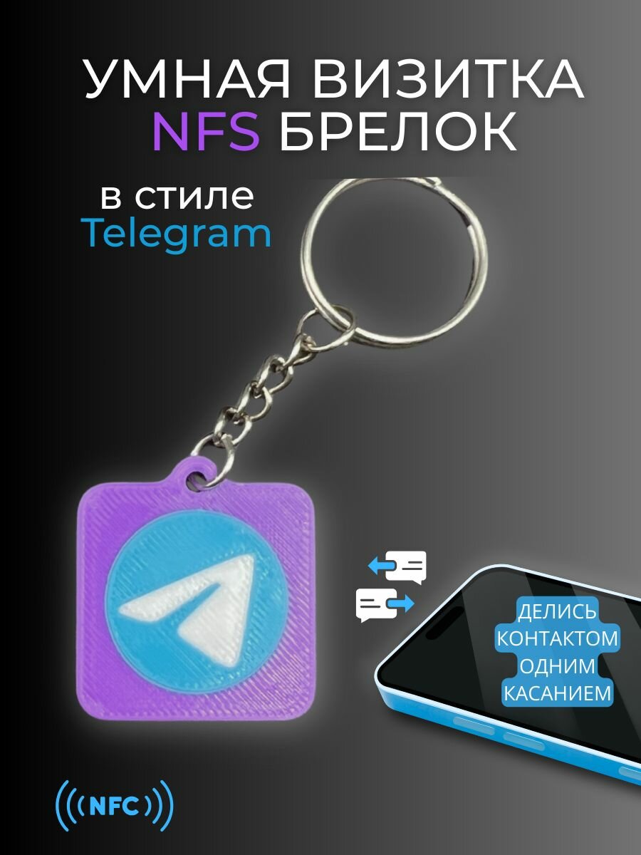Умная визитка, NFC брелок, NFC метка, Цифровая визитка в стиле телеграмм