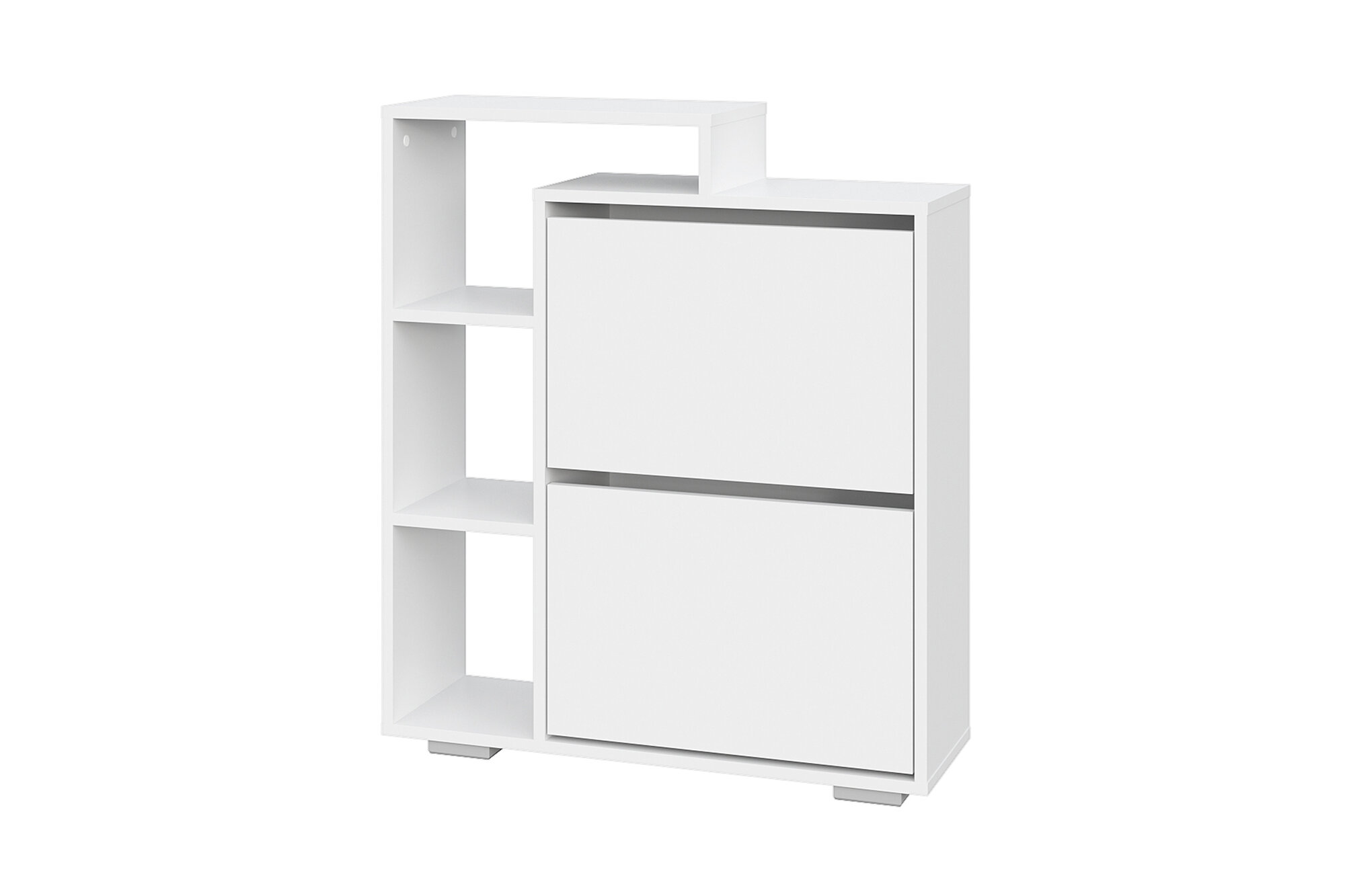 Обувница напольная Нонтон Клапсо, 76x24x87 см, с полками, белый текстурный