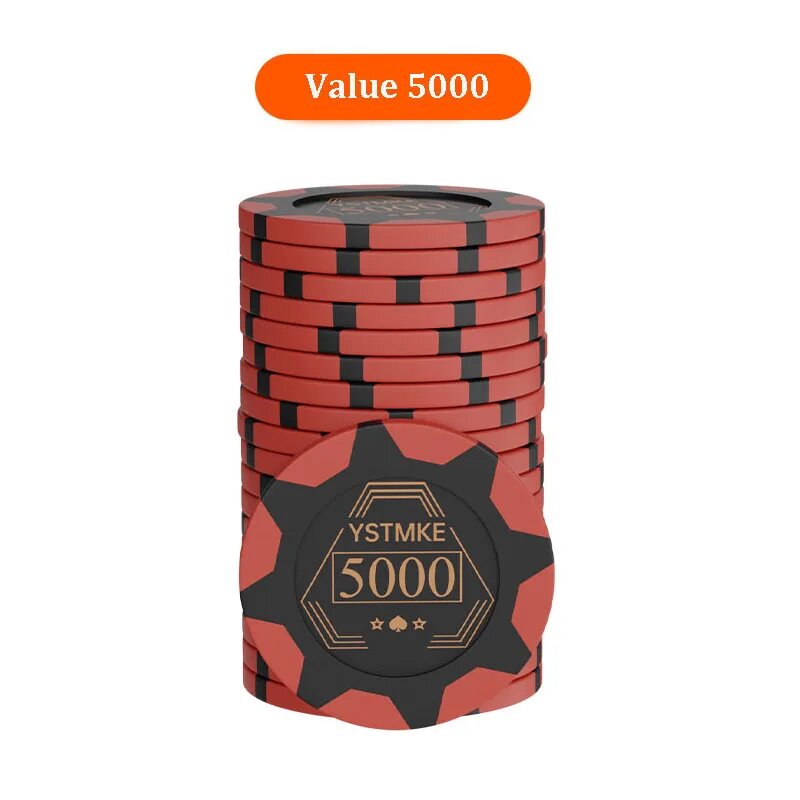 Глиняные покерные фишки Texas Hold'em 20Pcs Gear 5000
