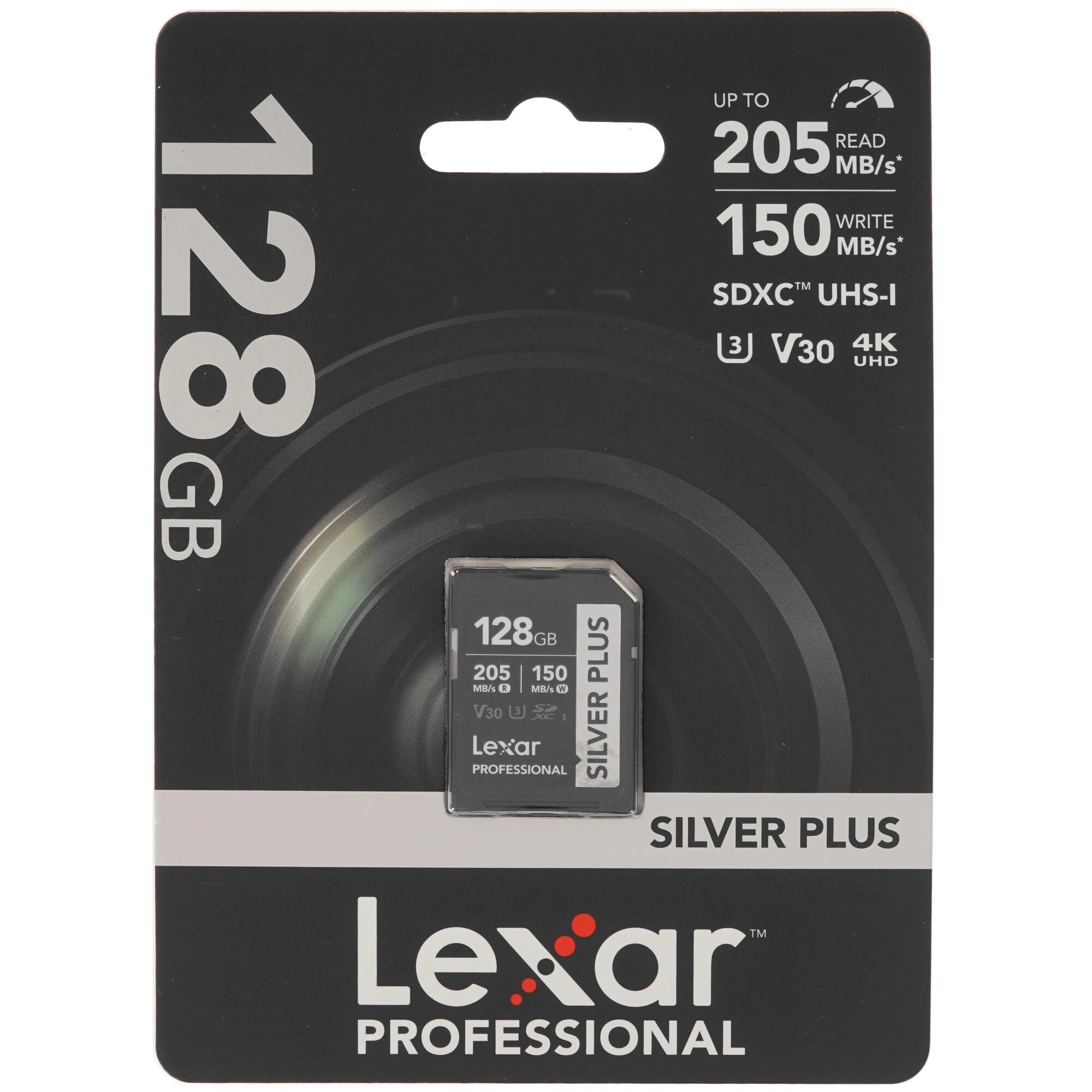 Карта памяти SD 128 Gb Lexar Silver Plus 255/180 MB/s V30 UHS-I U3 V30 LSDSIPL128G-RNNNC