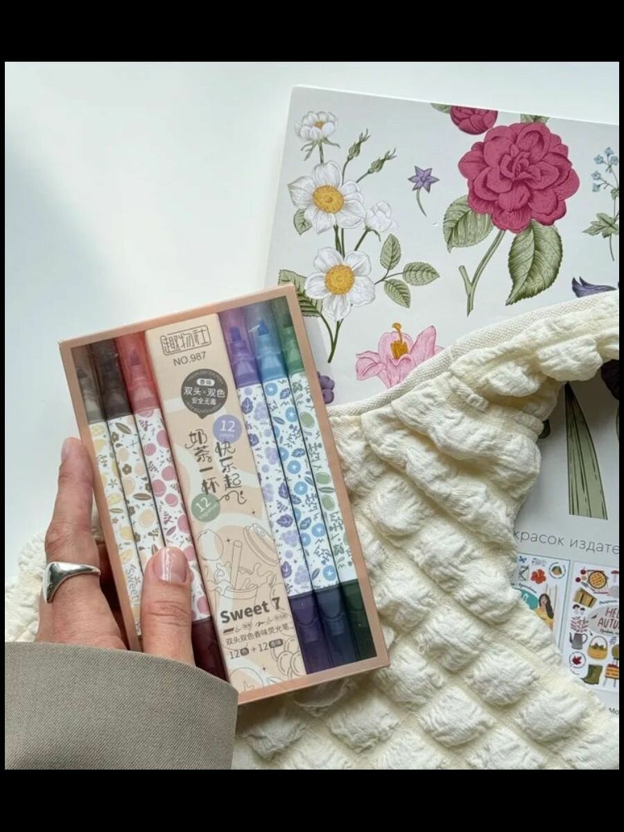 Маркеры пастельные, набор текстовыделителей 6 шт