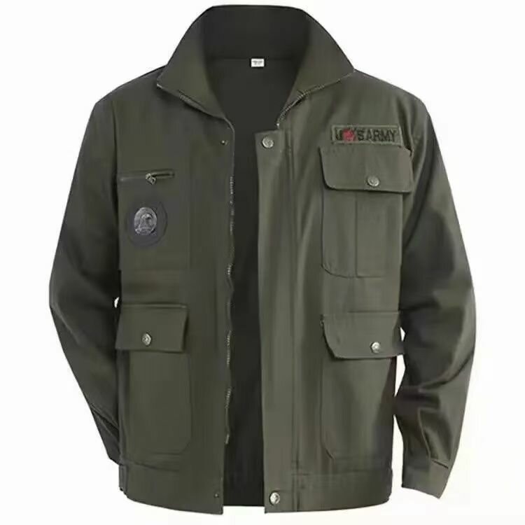 Мужская брезентовая куртка для сварщика защита от искр, износостойкая, зеленый цвет, размеры S-XXL