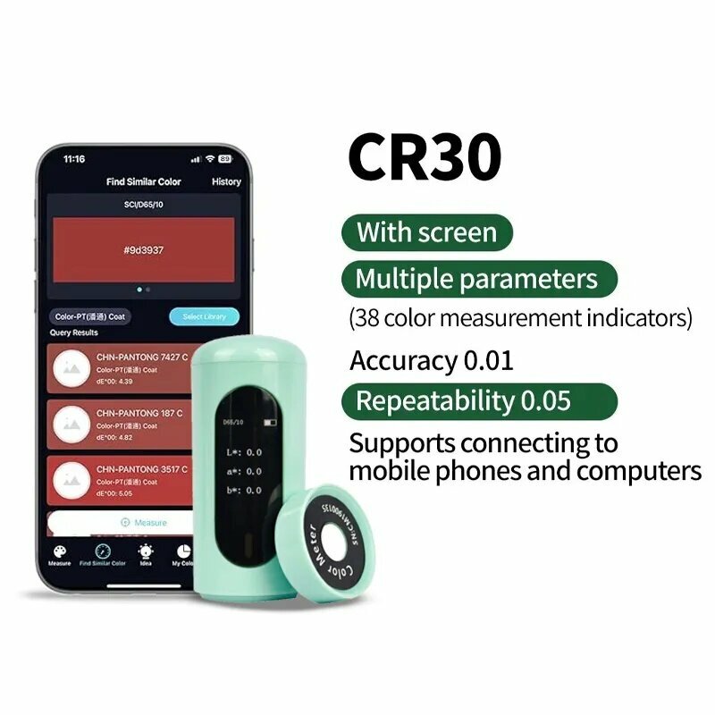 Мини-колориметр CR30 с точностью 0,01 для сопоставления цветов и измерения разницы цветов